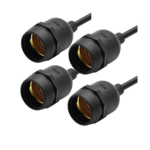 ブラック/-/-・NumberOfItems:4・１、＊＊防水電球ソケット＊＊優れる材料を採用し、IP65防水のデザインして野外にも使用できます。・２＊＊E26電球ソケット＊＊ライトソケットは190度の高温を耐えれる　耐久性、耐熱性、耐寒性...