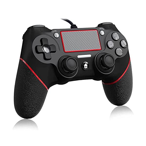 ブラックレッド/-/-・Color:ブラックレッド・パッケージ個数:1・■P4有線コントローラー安定接続有線ゲームパッドなので、電池切れを気にせず、 2.2Mの長いUSB接続ケーブルが付属しており、USBポートがコンピュータに接続されるとす...