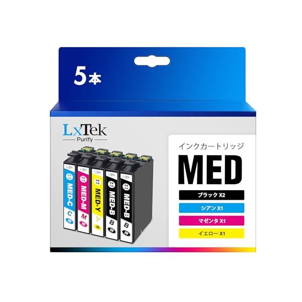 MED 5P/MED 5本セット/EW-456A EW-056A インク・セット内容LxTek Purify MED-4CL エプソン用 メダマヤキ インク MED-BK ブラック 2本 MED-C シアン 1本 MED-M マゼンタ 1本...