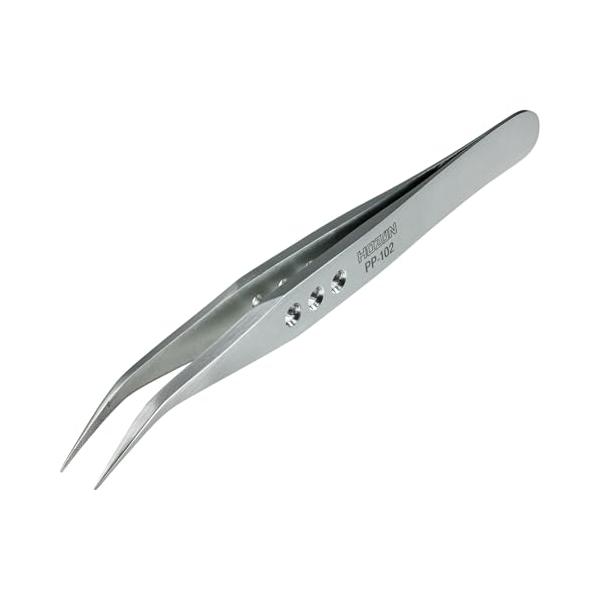 先端幅:0.6mm先曲がりシルバー/先端幅:0.6mm先曲がり/PP-102・Style:先端幅:0.6mm先曲がり・パッケージ個数:1・??強力型設計で確実に保持 PP-102は、強くつかんでもしなりがなく、指先に確かな感触が伝わる“強力...