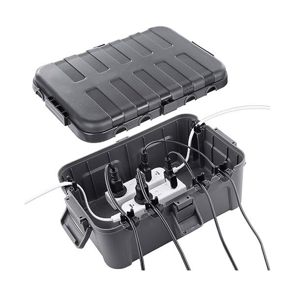 インダストリアルグレー/-/-・Color:グレー・アップグレード設計：この超大型屋外用耐候性ボックスは、大きな寸法と6つのケーブルエントランスを備えており、屋外の電気機器の接続をほぼすべて保護します。ロック可能な4つのラッチとソフトゴムシ...