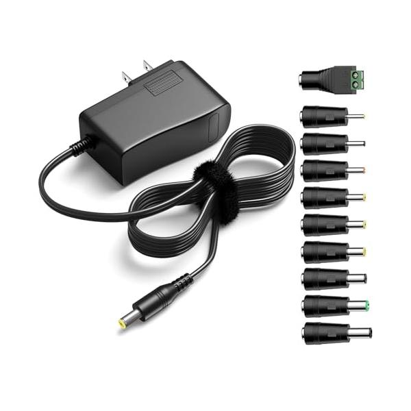 定格電圧・電流入力：AC100-240V、50/60Hz。出力：DC12V/3A。最大36W。12V /2a、12V /1.5a、12V /1.4a、12V /1.2a、 12V/1a、12V/0.5aなど12V3A以内のデバイスと互換性が...