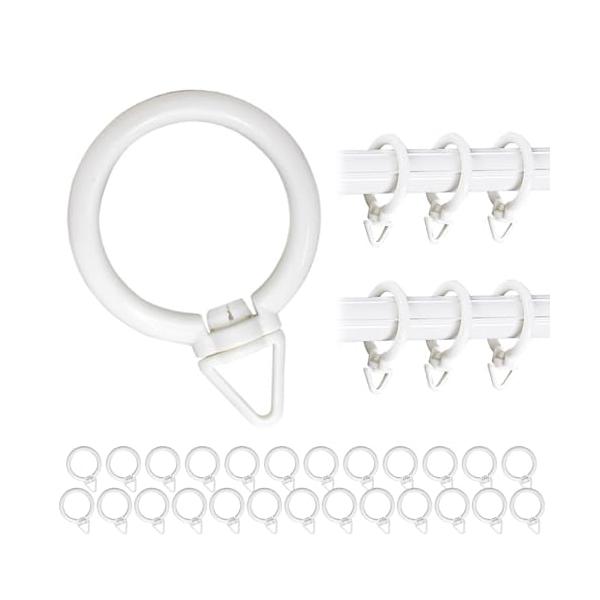 シンプルホワイト/平均サイズ/VE471・??商品の概要内径：35mm（大部分のカーテンポールに適用）、パッケージ内容：32個カーテンリングリング。・??適用ポールのサイズカーテンスライドリングは直径28mmまでの突っ張り棒に適用で、ご購入...