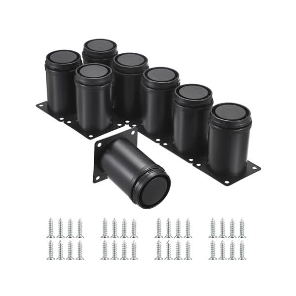 ブラック/Medium/TL1516307-GYLJP-F1・高さ調節可能：この円筒形のキャビネット脚の高さは8cmから9.4cmまで調整でき、ニーズに応じて高さを調整できます・取り付けが簡単：対応する穴のネジを締めて、底部を希望の高さまで...