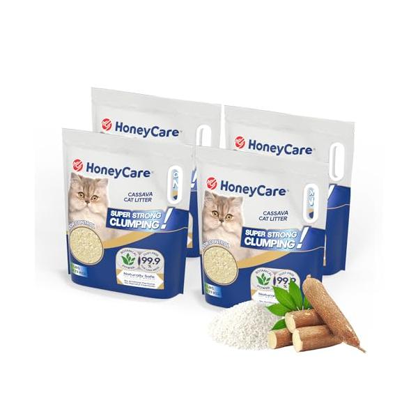 キャッサバ製猫砂なし/4袋セット/114・Size:4袋セットStyle:キャッサバ製猫砂・天然素材で安心HONEY CAREのキャッサバ製猫砂は自然由来のキャッサバでんぷん、コーンスターチ、コーンフラワーで作られており、無香料で環境にやさ...