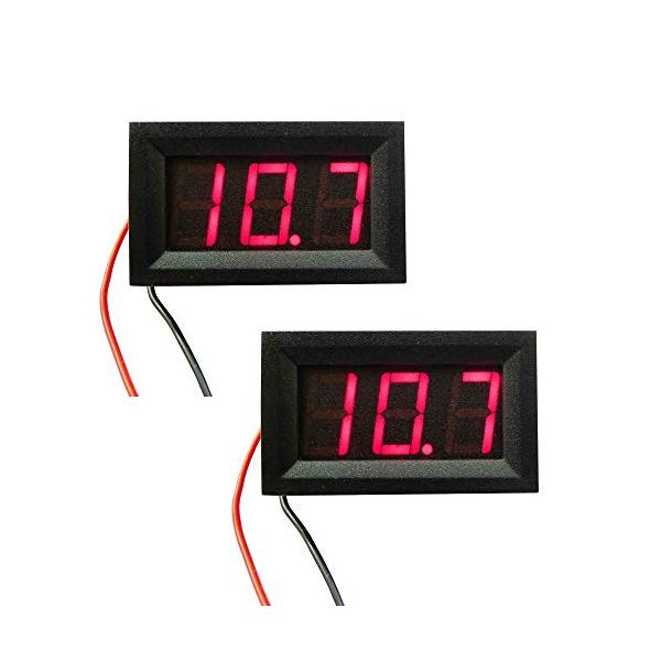 ブラックブラック赤/-/-・パッケージ個数:1・製品名：デジタル電圧計; LED表示色：赤・電圧測定範囲：DC2.5-30V; 表示：3桁0.56インチ赤LED・ケーブル長さ：20cm;動作温度： 約-10℃〜65℃・外部材質：プラスチック...