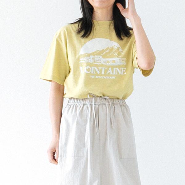 le vent souffle半袖Tシャツ,le vent souffleソフトスラブ天竺LOINTAINEプリントTシャツTシャツ 　 le vent souffle ソフトスラブ天竺 LOINTAINE プリントTシャツ　(O.WHIT...