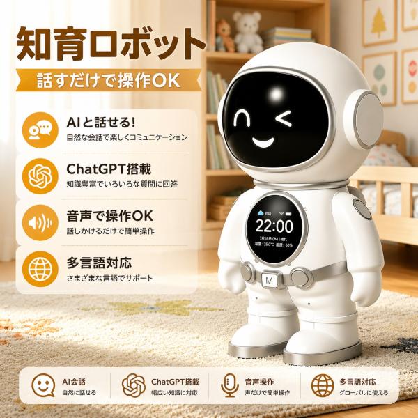 孤独な夜に、AIの温もりを。【楽天1位獲得】次世代AI搭載・卓上相棒ロボットスマホ不要！声だけで世界と繋がるChatGPT対応・5大AIモデル搭載により、驚異の2秒高速応答を実現。高精度なWhisper AI音声認識で、まるで人間と話してい...