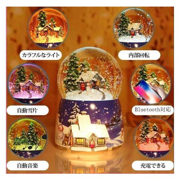 【絶妙な設計】クリスマスの雪の家は夢のような水晶玉の中にあり、回転して雪を飛ばすことができます。赤、紫、青、緑の4つの色が変わります。心からの祝福と純粋な夢を運ぶ、夢のような美しい、暖かくロマンチックな水晶玉。また、美しい音楽を演奏し、魅力...