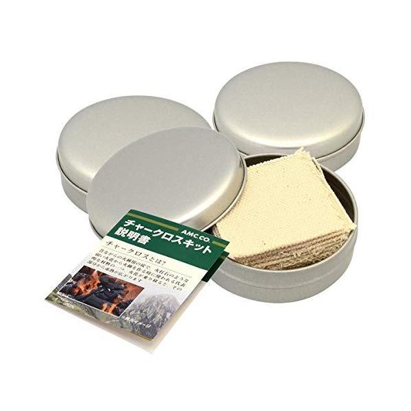 「商品情報」「主な仕様」布サイズ ：約5cmx5cm 15枚入り(厚手のヘビーウェイト帆布)缶サイズ：直径7.5cmx高さ2.5cmセット内容：クロス15枚・缶・チャークロス作成説明書製造：日本製