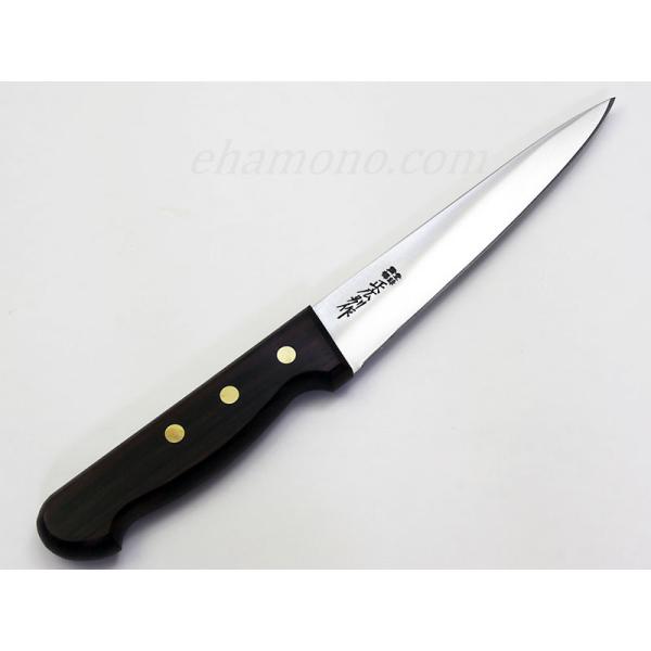 刃長160mm、人気のボーニングです。骨透（さばき）丸型より、先端にかけて尖っており、またハンドルも手になじみやすい形になっていて、骨抜き作業などで使いやすいととても人気のある包丁です。また、ハンターがイノシシや鹿などの獲物をさばくのにもと...