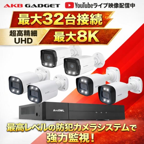 Yシリーズ PoE防犯カメラ｜おすすめポイント・最大32台の防犯カメラに対応・POE給電：LANケーブル1本で電源不要・最大1200万画素の高画質・マイク＆スピーカー内蔵（録音・音声警報）・スマホで遠隔監視・選べる録画モード（常時／イベント...