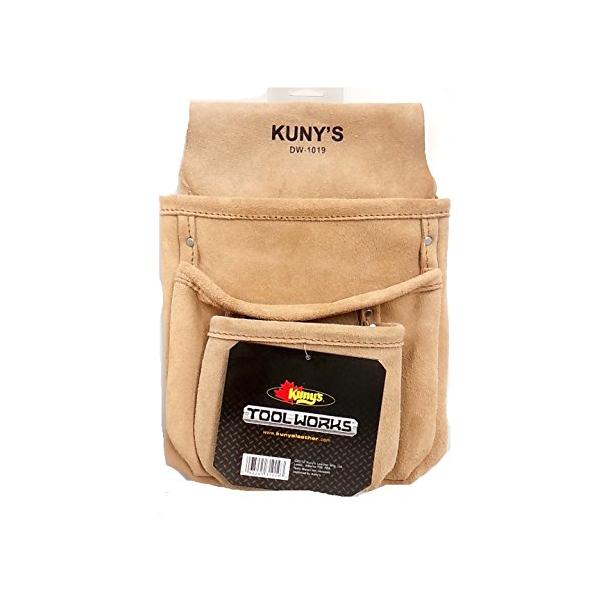 【メーカー名】KUNY'S（クニーズ）　【型番】DW-1019　　●丈夫な革製の3つのポケット（大x1、中x1、小x1）は間口が広く、使いやすい。　●負荷のかかる部分はリベットにより強化されています。　●7.6cmまでのベルト幅に対応します...