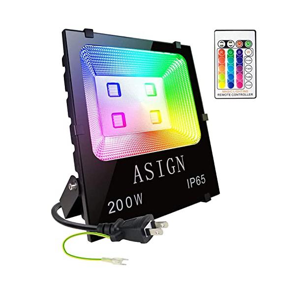 【安全性】: PSE認証済み、アース線付きの三極プラグ、定格電圧: AC85-265V 、アルミダイキャスト製ボディ、放熱性と耐久性が抜群です。安心でご利用いただけます。【4モード・16色】: 赤、緑、青、白4原色を利用して、全16種類の色...