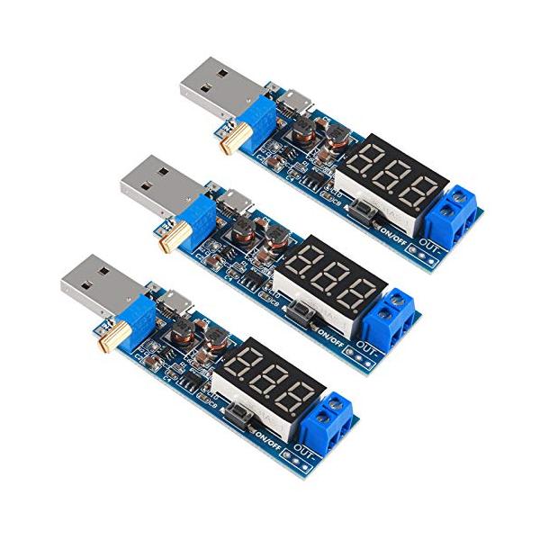 正確な校正: この電源モジュールは電圧とともに表示され、USBで調節可能なバックブースト電源モジュールは3.5-12Vから1-24V。出力: プラグインUSBまたはMicro USBで簡単に1Vから24Vまでの電圧を出力でき、電力は3Wです...