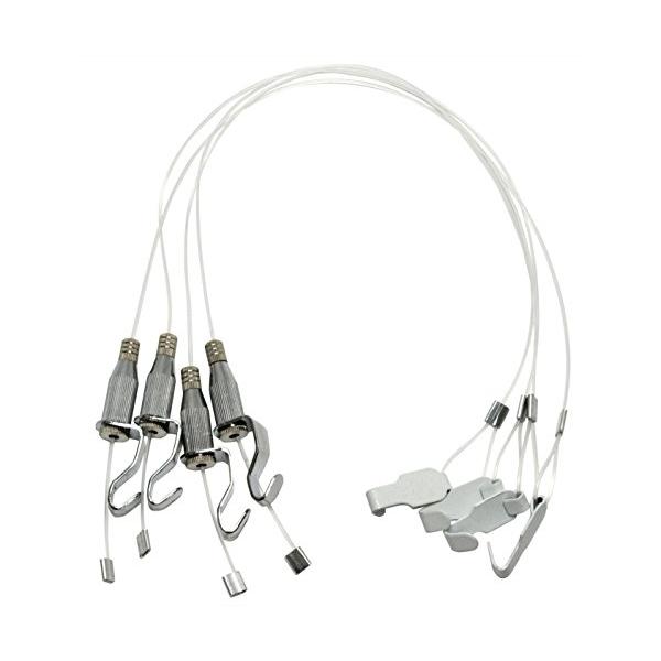 絵画、写真、ポスター、刺繍額、漆芸額などの作品を吊り下げるワイヤー（自在フック1個）。ワイヤーが目立たない、細目で半透明の1.2mm径ナイロン製ワイヤーです。ピクチャーレールがなくても、上部フックで吊り下げることができます。作品を吊り下げる...