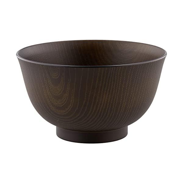 【会津塗】アサヒ興洋 洗浄多用椀 羽反全木目こげ茶