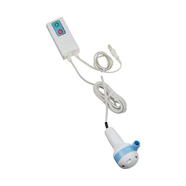 本体サイズ:幅15.5×奥行6.2×高さ22cm本体重量:0.4kg吐出量:揚程0m=16.5L、揚程1m=13L最大揚程:3m電源:コンセント式原産国:中国