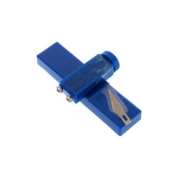 バルサシートを任意の幅に切ることが出来ます。使用方法：（１）バルサシートの端に直線金定規を当てカッターでバルサシートの端をカットし、直線を出しておきます。（２）バルサストリッパーにNo11ブレードを取り付け、必要な幅になるようつまみを回しま...