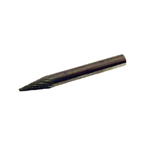 形状:円錐型(ダブルカット)タイプ:オール超硬最高使用回転数(rpm):32000刃径(角度)×刃長×軸径×軸長(mm):6.0×12.7×6×37.3刃先タイプ:品番の末尾S付 シングルカット、Sなし ダブルカット軸長50mm以下はオール超硬