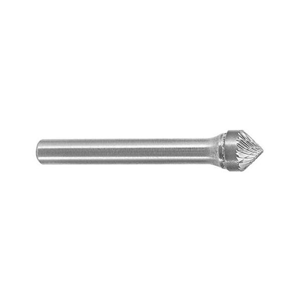 形状:円錐型90°(ダブルカット)タイプ:ロー付最高使用回転数(rpm):16000刃径(角度)×刃長×軸径×軸長(mm):16.0(90°)×8.0×6×49.0刃先タイプ:品番の末尾 S付・シングルカット、Sなし ダブルカット軸長50m...