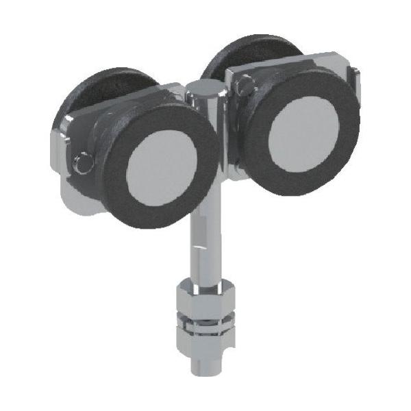 耐荷重(kg/個):200適用レール:N40-HR品名:ドアハンガー用複車スチール(SPHC)