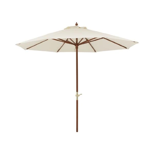 原産国:中国商品サイズ:約直径270cm×高さ257cm支柱:約直径3.8cm親骨:約137cmUVカット率:約90%遮光率:約93%クランク機能付き