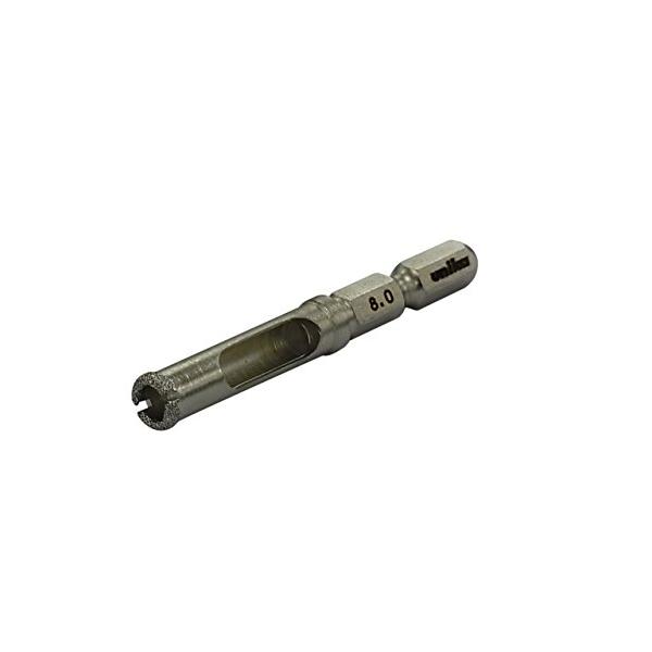 付属の特殊ワックスをビット先端に塗布することで、水を使わず磁器タイルへの穴あけが可能。※回転専用。インパクトドライバー用に最適化した専用ブレイズダイヤモンドを採用。スピーディーな穴あけと、安定した長寿命を実現。別売の位置決めガイドを使用する...