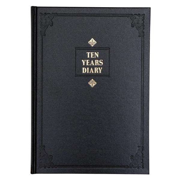 【商品概要】【本体サイズ】 B5(26.3cm×19.0cm)【内容】 1年3行×10年分=1ページ【製本】 本綴じ【とじ枚数】 192枚【付属】 紙箱ケース、しおりひも【表記】 日付表示あり(年、曜日空欄)【商品説明】説明・1ページに同じ...