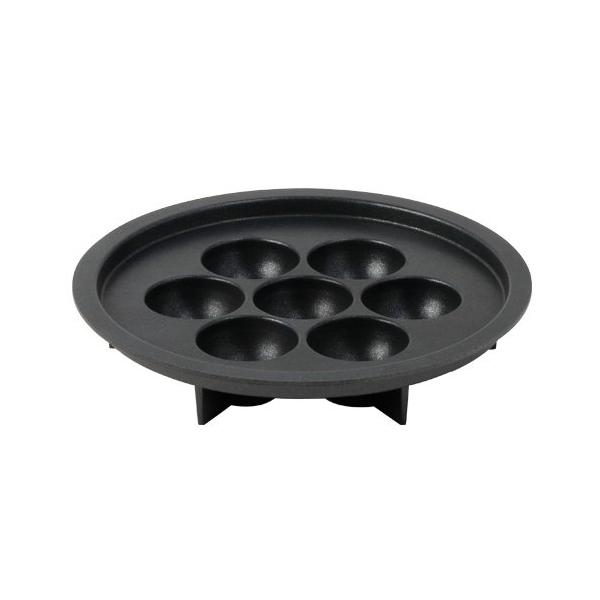 【商品概要】サイズ:3.3×18.8×18.8cm本体重量:0.34kg素材:アルミダイカスト(フッ素樹脂加工)原産国:中国【商品説明】フッ素樹脂加工アルミガイカストのたこ焼きプレート。7つのたこ焼きが同時に焼けます。【特長】・フッ素樹脂加...