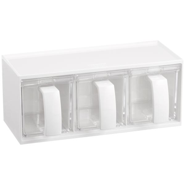 【商品概要】サイズ:約幅25.3×奥13.3×高11cm本体重量:約681g【商品説明】・ サイズ:幅253×奥行133×高さ110mm ・ 調味料ポット1個の容量:480ml（砂糖 約330g、塩 約570g） ・ 材質:ケース・ポット/...