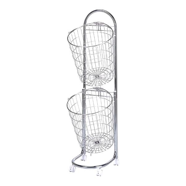 【商品概要】サイズ:幅約30×奥行40×高さ115cm(キャスター含む)本体重量:約3.9kg素材・材質:本体フレーム/鉄(クロームメッキ)、バスケット/18-8ステンレス、キャップ/シリコンゴム、キャスター/ナイロン(ストッパー付き・2ケ...