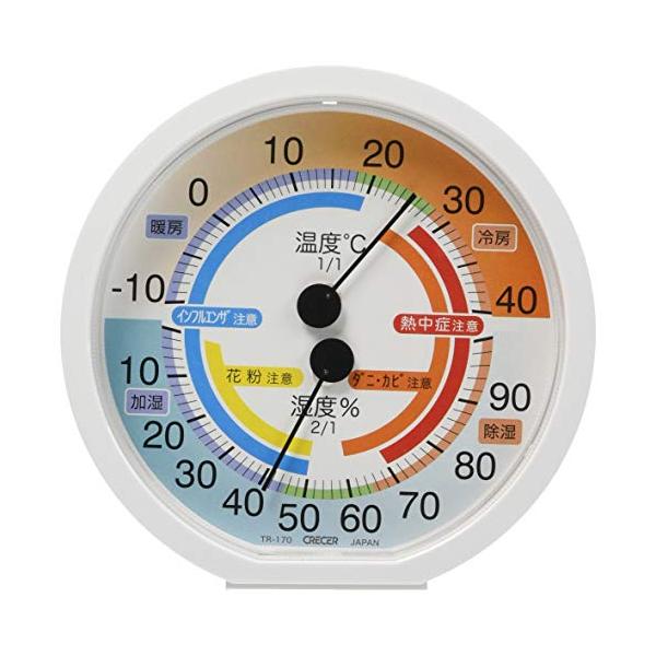 【商品概要】本体サイズ:約11.7×2×12cm材質:本体/ABS樹脂、フロント/アクリル原産国:日本体調等により個人差がありますので、目安としてお使い下さい。【商品説明】室内用の壁掛・卓上のどちらにも対応できる温湿度計季節に合わせて温度・...