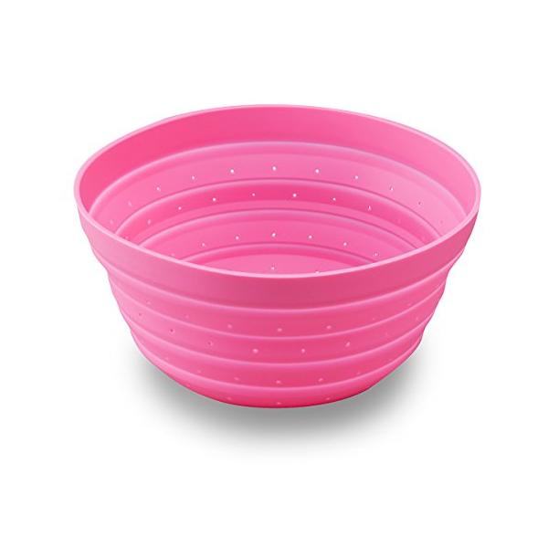 【商品概要】サイズ:(約)直径19×高さ9cm(折畳時/高さ2cm)材質:シリコンゴム生産国:中国耐熱温度:(約)200度【商品説明】握って絞る! 新感覚の水切りボウル。柔軟性の高いシリコンゴム素材で、茹でた野菜などの水切りもしっかり絞れて...