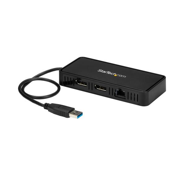 【商品概要】USB-Aデュアル4K/60Hzミニドック：2画面DisplayPort、ギガビットイーサネットポート、DisplayLink認証対応のUSB 3.0ミニドック。DL 6950チップセットにより4K/60HzのデュアルDPビデオ...