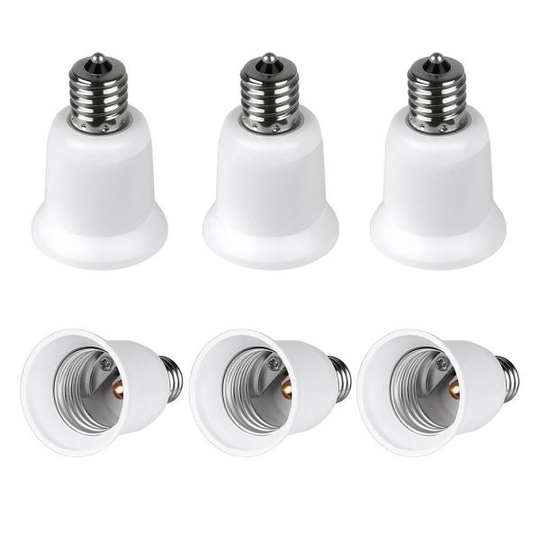 【商品概要】口金変換アダプタe17-e26へ電球ソケットの口金を簡単に変更出来ます。本体寸法:φ36*H56mm 重量20g　使用可能電球:1-200Wまで適用範囲：あらゆる種類の場所に適している。 寝室、オフィス、リビングルーム、展示ホー...