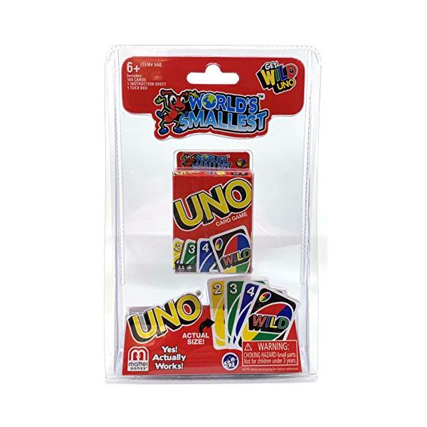 【商品概要】UNOの世界最小版色と数字がマッチする定番のカードゲーム。1つのタックボックスに112枚のカードが入っています。【商品説明】説明世界最小のウノカードゲーム【商品詳細】ブランド：World's Smallest商品名：World'...