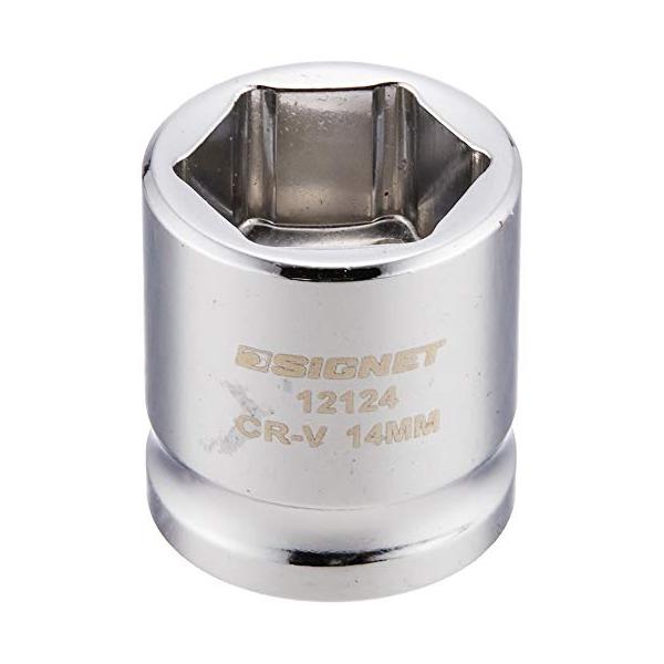 【商品概要】●差込角(DR)：3/8●ソケット全長(mm)：22●材質：クロムバナジウム鋼●サイズ(mm)：14●重量(g)：28【商品説明】●ミラー仕上げのメッキが美しいショートソケット。＜br＞●六角タイプ。＜br＞●ソケットの全長はわ...