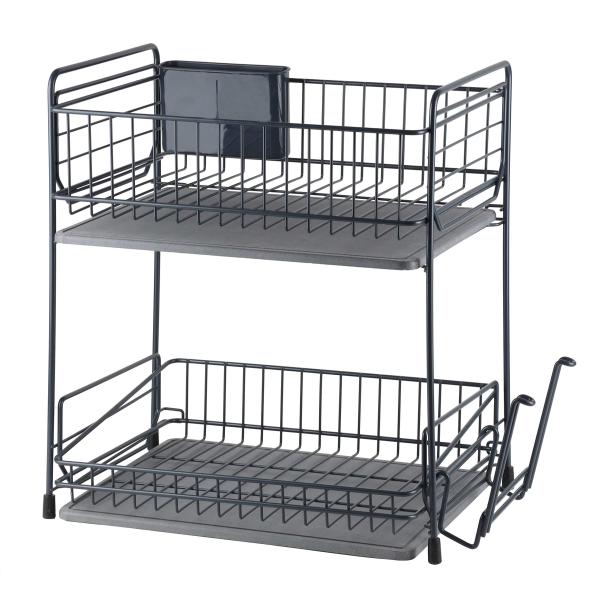 【商品概要】製品サイズ:(約)幅35×奥行28×高さ40cm(水切りポケット・まな板受け含まず)製品重量:(約)3.7kg素材・材質:本体・まな板受け/鉄(エポキシ樹脂塗装)、トレー/珪藻土、水切りポケット/ポリプロピレン(耐熱温度100度...