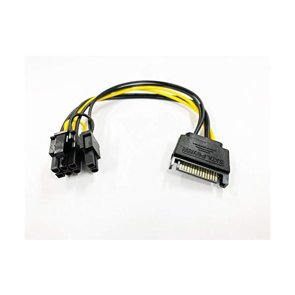 【商品概要】シリアルATA電源 から VGA用6Pin/8pin補助電源 変換ケーブルSATA 15Pin→VGA 6Pin/8pinケーブル長：15ｃｍ【商品説明】【商品詳細】ブランド：Cyberplugs商品名：SATA電源 - VGA...