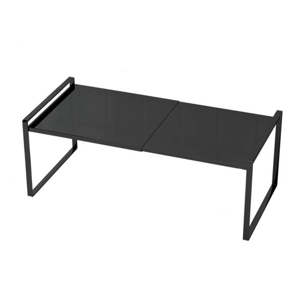 【商品概要】【伸縮式ラック】伸縮できるから収納場所のサイズに合わせて横幅を調整できる丈夫なスチール製伸縮棚です。サイズL：(約)奥行30*高さ20*幅36~60cm【スタッキング可能】積み重ね可能のキッチンラックは、お好きな形に調整できるの...