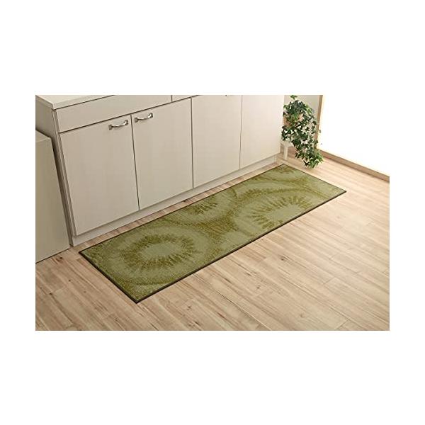 【商品概要】国産い草で作ったキッチンマット素材:表=い草(九州産) 裏=ウレタンフォーム6mm日本(純国産：九州のい草を使用)この商品は洗えません【商品説明】フルーツ柄のかわいらしい、い草のキッチンマットです。キッチンマットの不満を解消して...