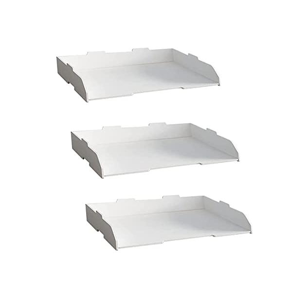 【商品概要】材質：環境保護密度木プラスチック複合材（PVC） 厚み：8mmサイズ： 幅45.5x奥行32.5x高さ6cm（横型）オフィスでの机上の整理整頓に引き出し付きの便利なa3レターケースです。カラーは定番の白です。おしゃれなデザインど...