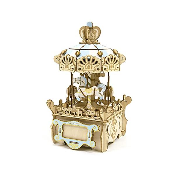 【商品概要】【木製パズル＋オルゴール】オルゴールランキング上位にも選ばれた大人気のki-gu-miウッドパズル。メリーゴーランドが回転しながら「ウィーンの森の物語 (Tales from the Vienna Woods)」を奏で部屋のイン...