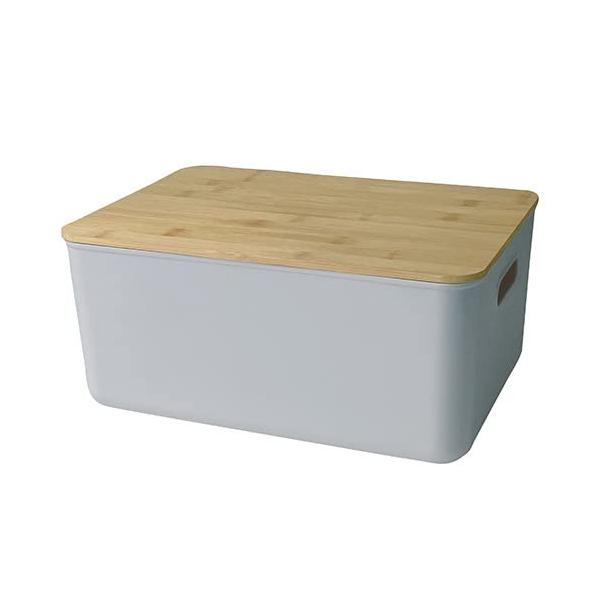 【商品概要】サイズ：W35.5×D25.5×H15.5cm材質：本体/ポリプロピレン 蓋/竹生産国：中国【商品説明】【商品詳細】ブランド：(株)ダイカイ商品種別：ホーム＆キッチン商品名：ダイカイ リーニエ バンブー蓋 PP収納 グレー W3...