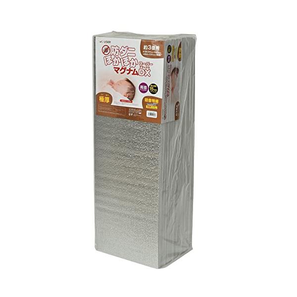 【商品概要】カラー:アルミ、折りタタミ式、保温力、クッション性、防音【商品説明】厚み15mmの超極厚で、保温力・クッション性に加え防音性も特級性能マグナムスーパーDX(15mm厚)に防ダニ加工をプラスしましたダニ増殖抑制率80％以上【商品詳...