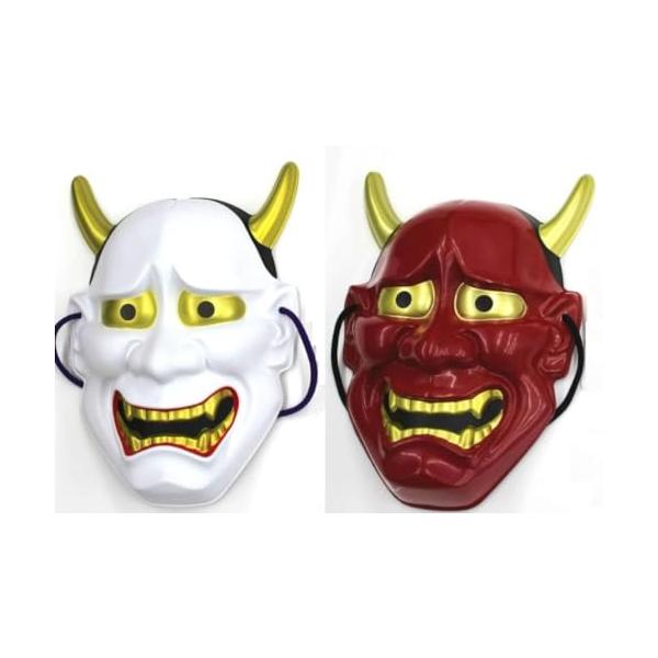 【商品概要】サイズ：タテ250ｍｍ×ヨコ170ｍｍ素材：PVC付属品：お面2点セットSmile Japan Factory以外の購入は開封後も返品可能です【商品説明】説明般若 お面 白 ＆ 赤 鬼 鬼面 なまはげ（ありがとうパッケージ）【商...