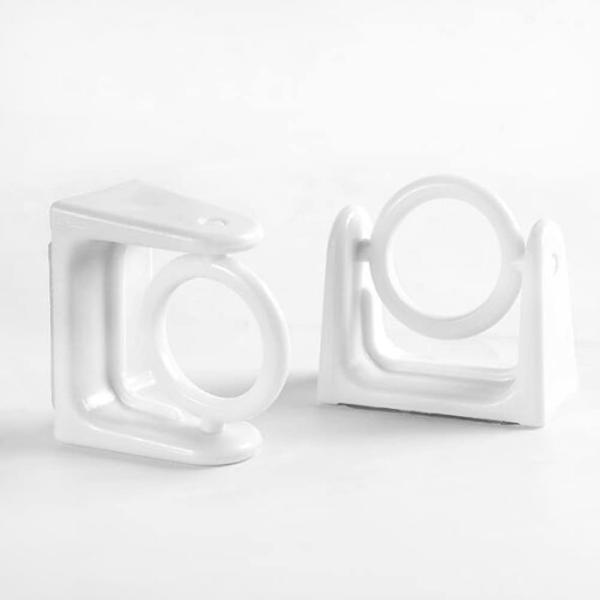 【商品概要】素材：ABSプラスチック　サイズ：（全体）幅4*5.1*2.8cm 内部直径：2.5cm 耐荷重:約2kg　　つっぱり棒サポート：こちらの突っ張り棒 支えを使うと、つっぱり棒をつっぱらせずに掛けることができ ます！更に耐荷重は約...