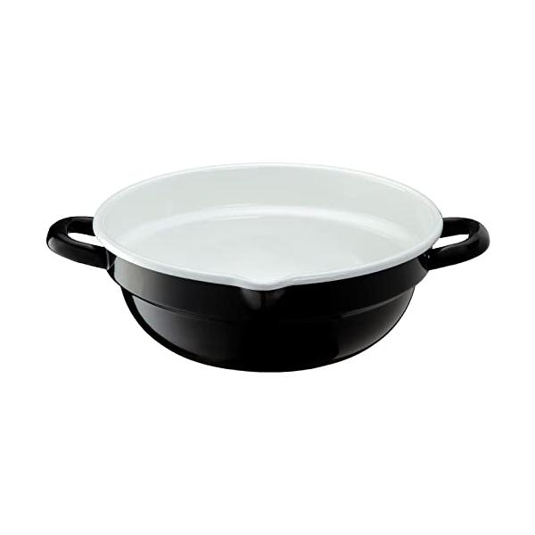 【商品概要】サイズ(約):32.5×26.0×9.0cm、満水容量:3.0L、適正使用油量:1.5L本体重量(約):885g素材・材質:本体/ほうろう用鋼板、表面加工/ほうろう加工生産国:インドネシア対応熱源:ガス火、卓上IH100V、IH...