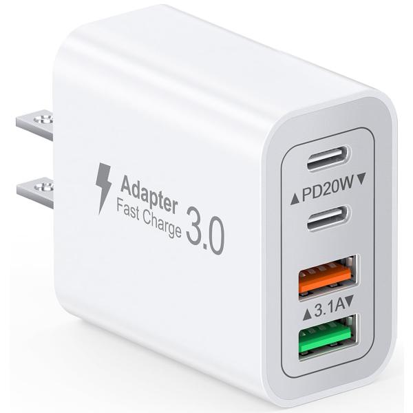 【商品概要】?【40W USB 急速充電器】: Type-C 充電器は、最大 40W の合計電力で Power Delivery および Quick Charge 3.0 急速充電機能をサポートします。USBポートは 3.1 A/5 V の...